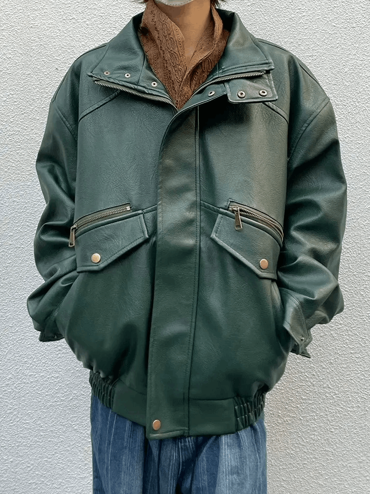 Designer × Leather Jacket × Vintage Vintage harajuku style leather ...