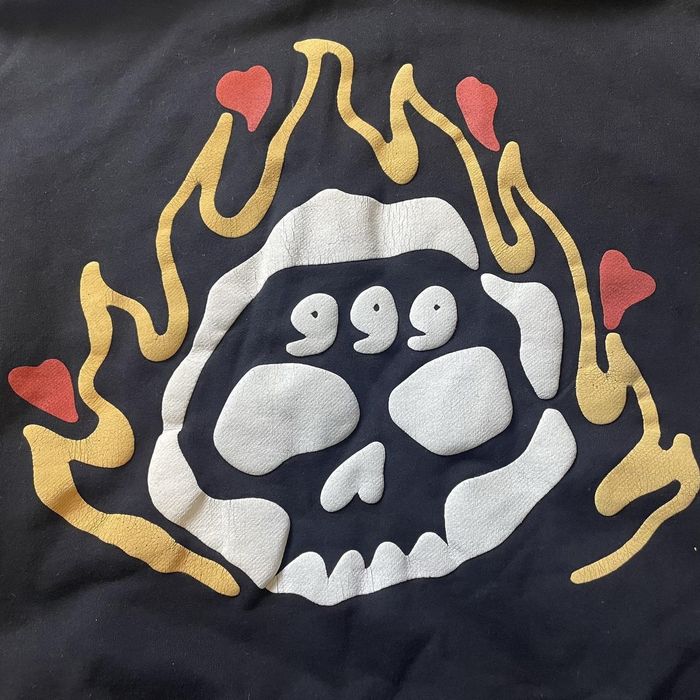 Band Tees Juice Wrld 999 Club Skull Puff Print Hoodie | Grailed