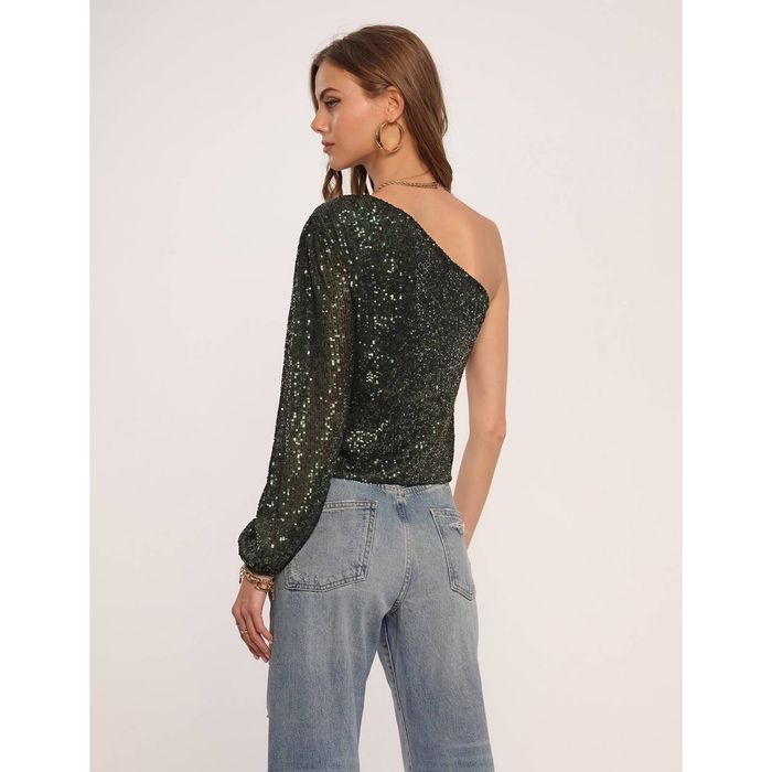 Heartloom Sela Sequin Blouse In Emerald Green | Grailed