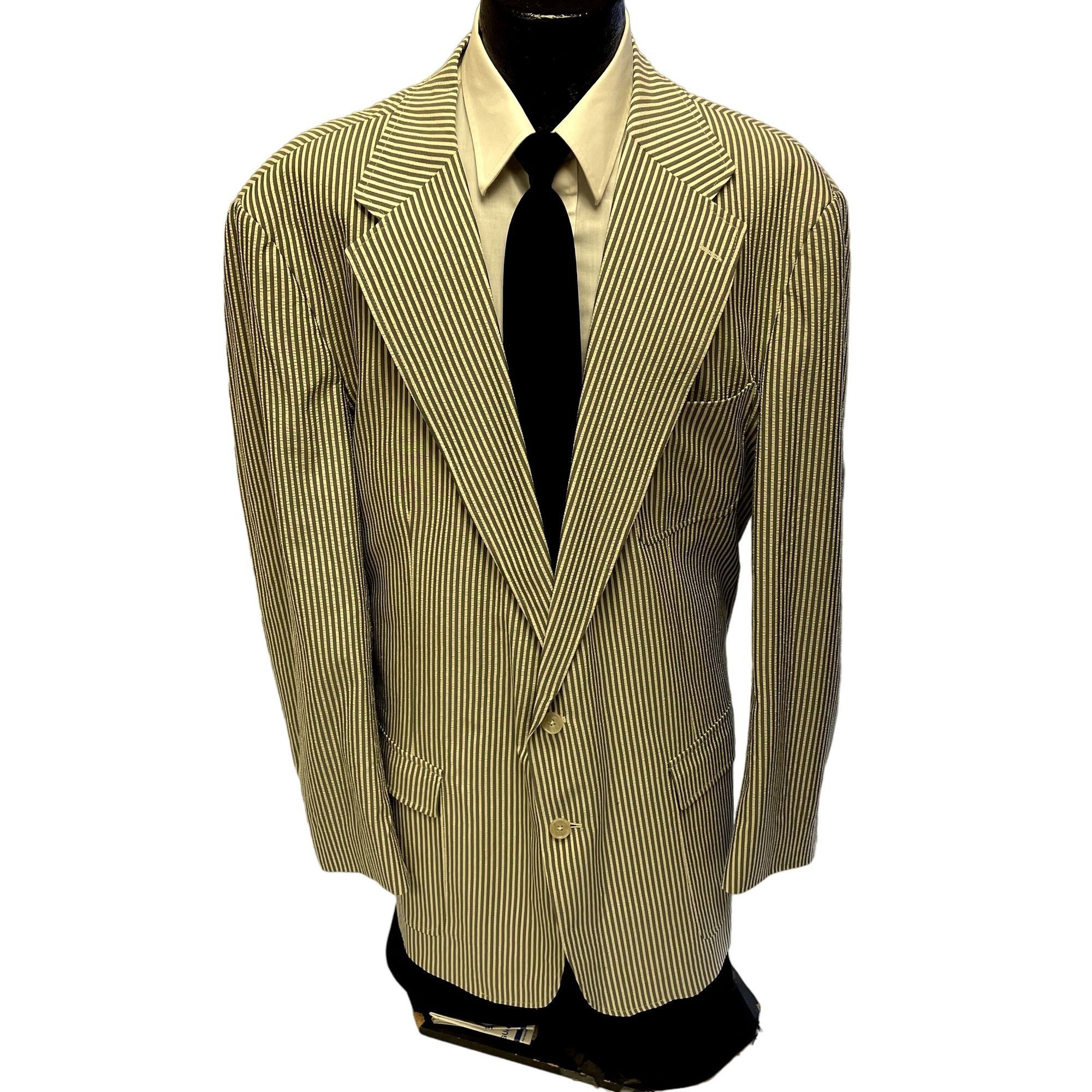 Norm Thompson 80's Norm Thompson STRIPE Sport Coat SEERSUCKER Jacket 50 ...