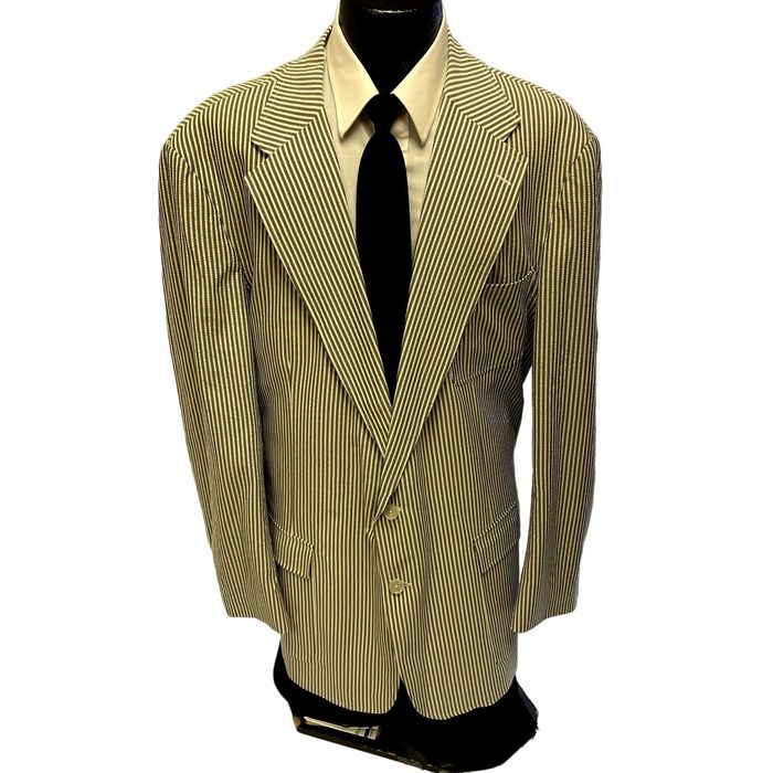 Norm Thompson 80's Norm Thompson STRIPE Sport Coat SEERSUCKER Jacket 50 ...