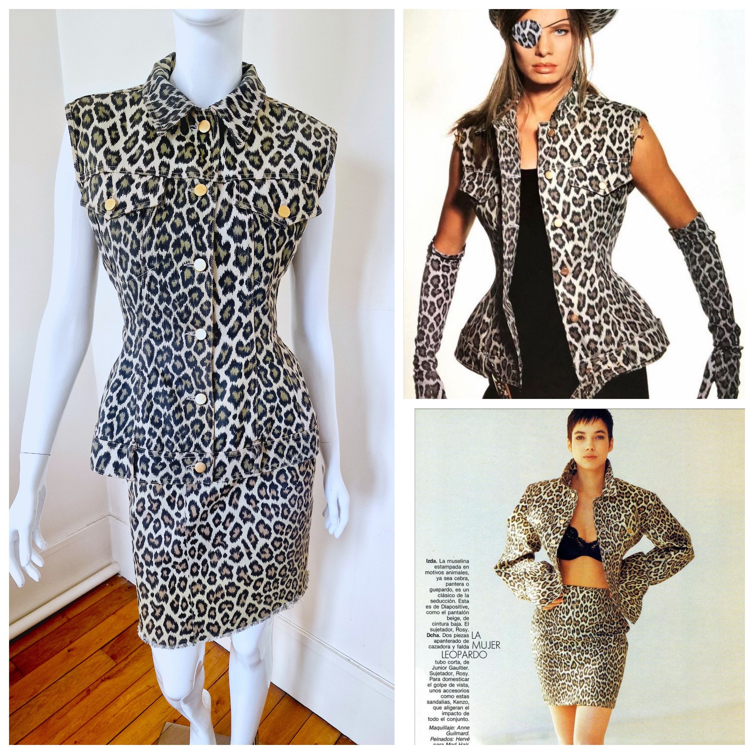 Jean Paul Gaultier Jean Paul Gaultier Leopard Junior Wasp SS 1989 Suit ...