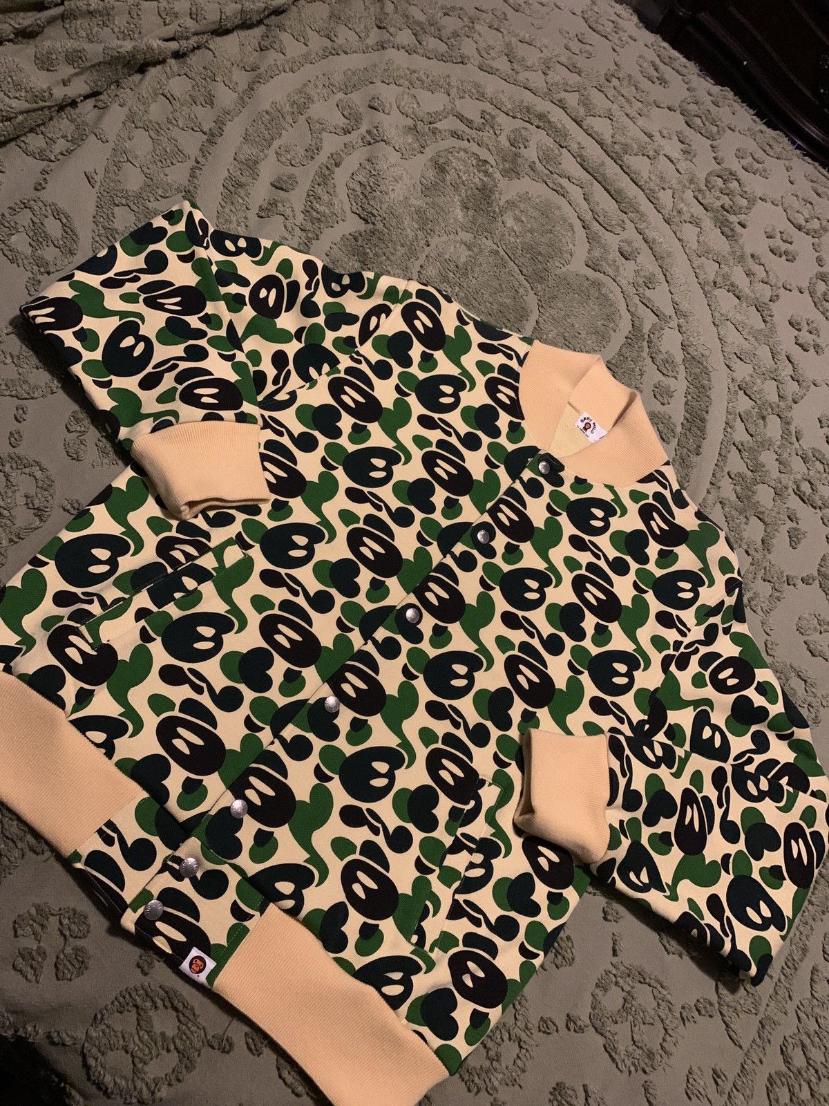 Bape Baby Milo Camo Varsity Jacket | Grailed