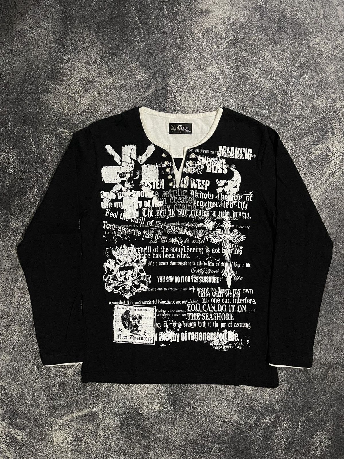 If Six Was Nine Y2K Collins Skull Poem Longsleeve | Grailed