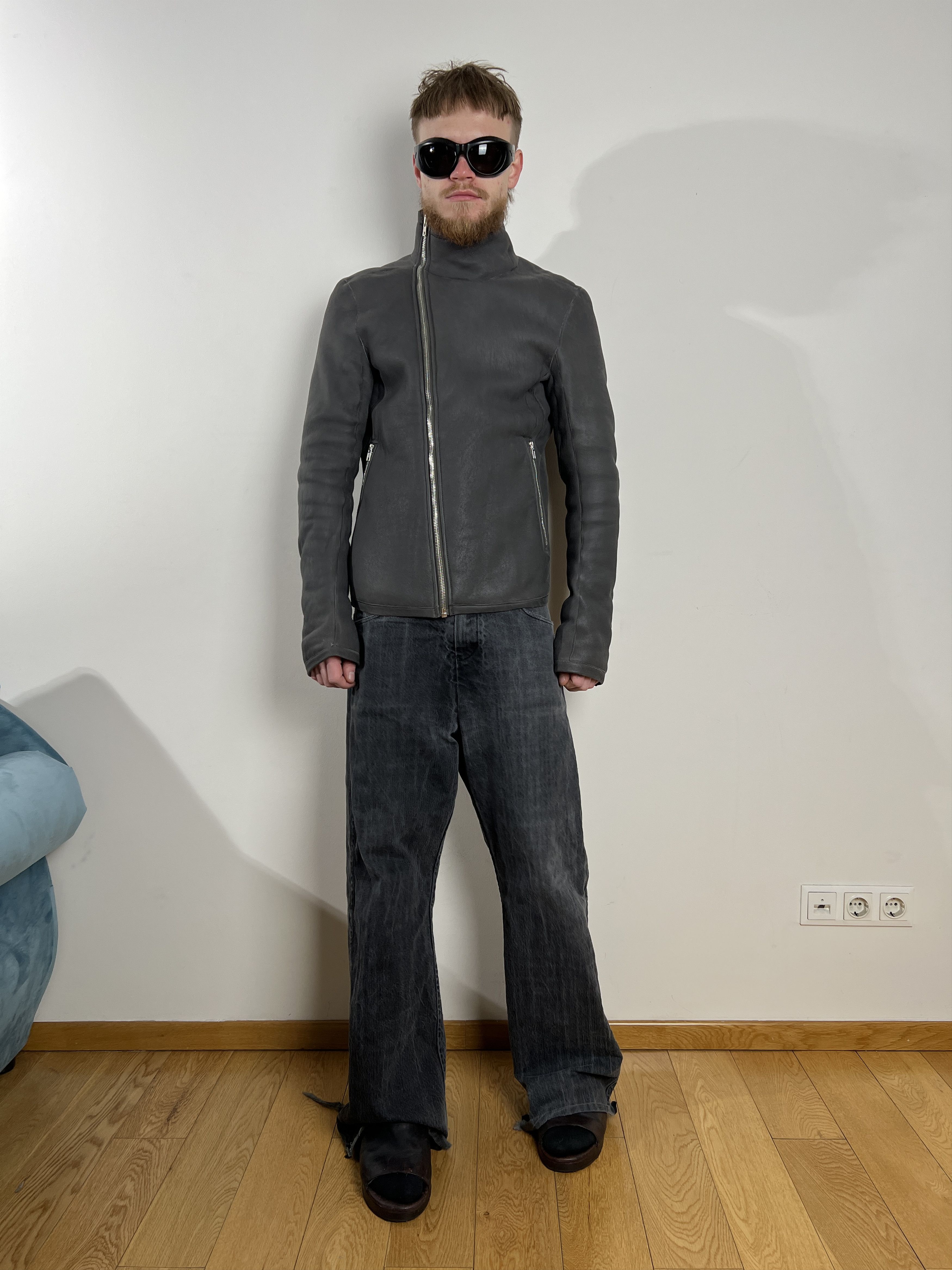 Rick Owens Rick Owens Shearling Leather Jacket With Fur Grailed 7011