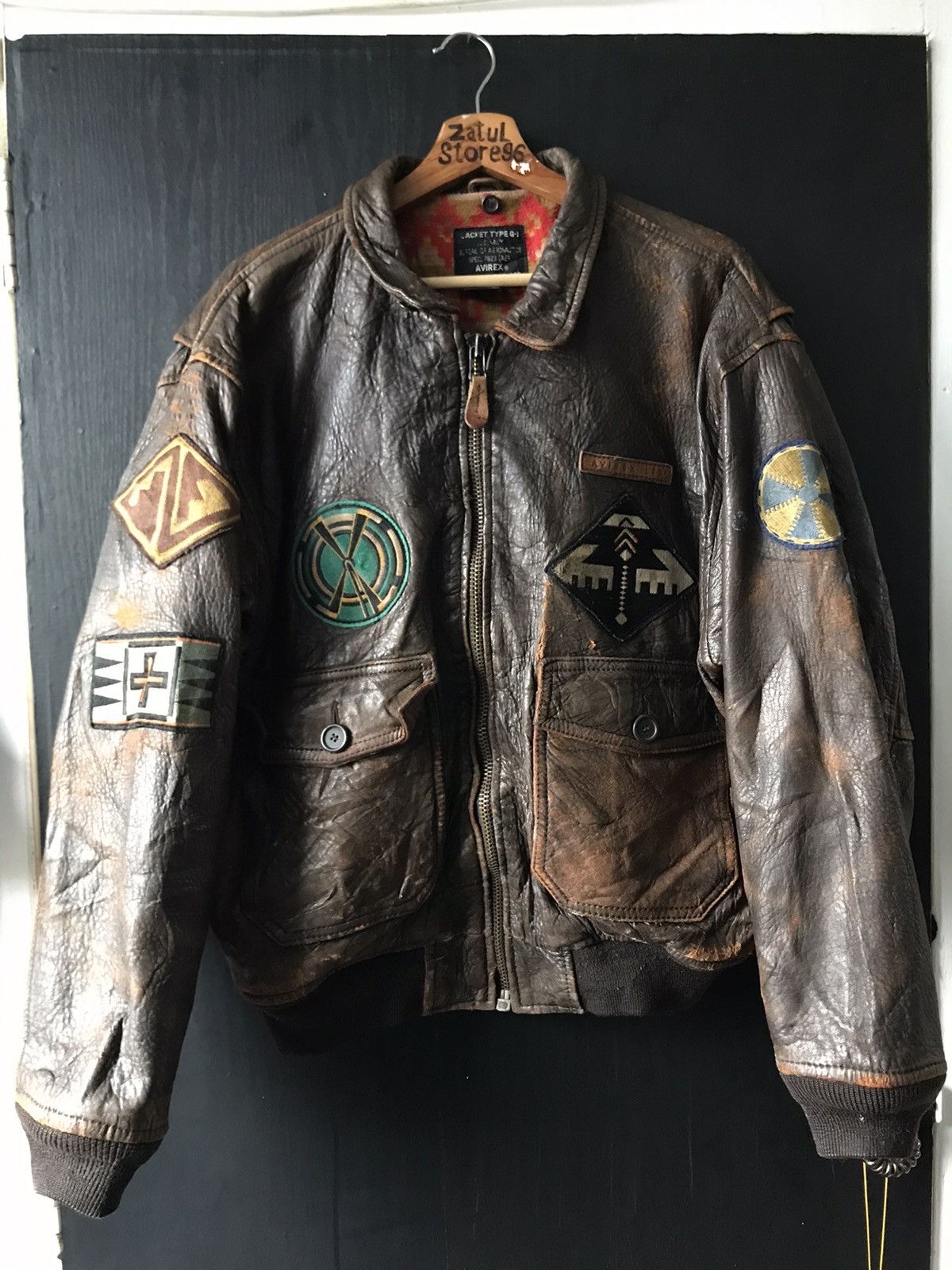 Avirex Vtg Rare 90s Avirex leather TYPE G-1 Navajo Aztec indian | Grailed