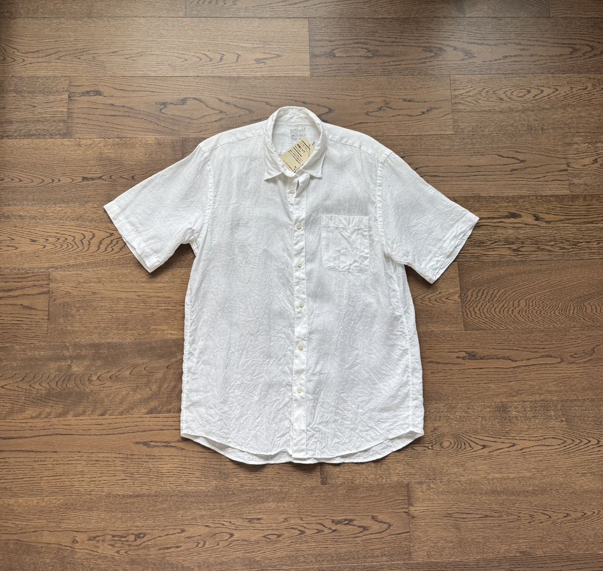 Muji MUJI Japan Mens Natural Linen Minimal Basic Summer Shirt | Grailed