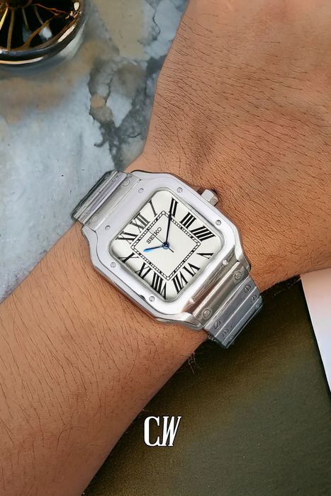 Seiko Seiko custom luxury “santos” watch | Grailed