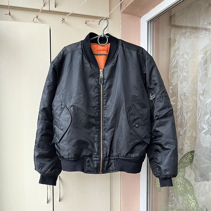 Vintage MA1 Fly black vintage bomber boxy oversize jacket Xs S skins ...