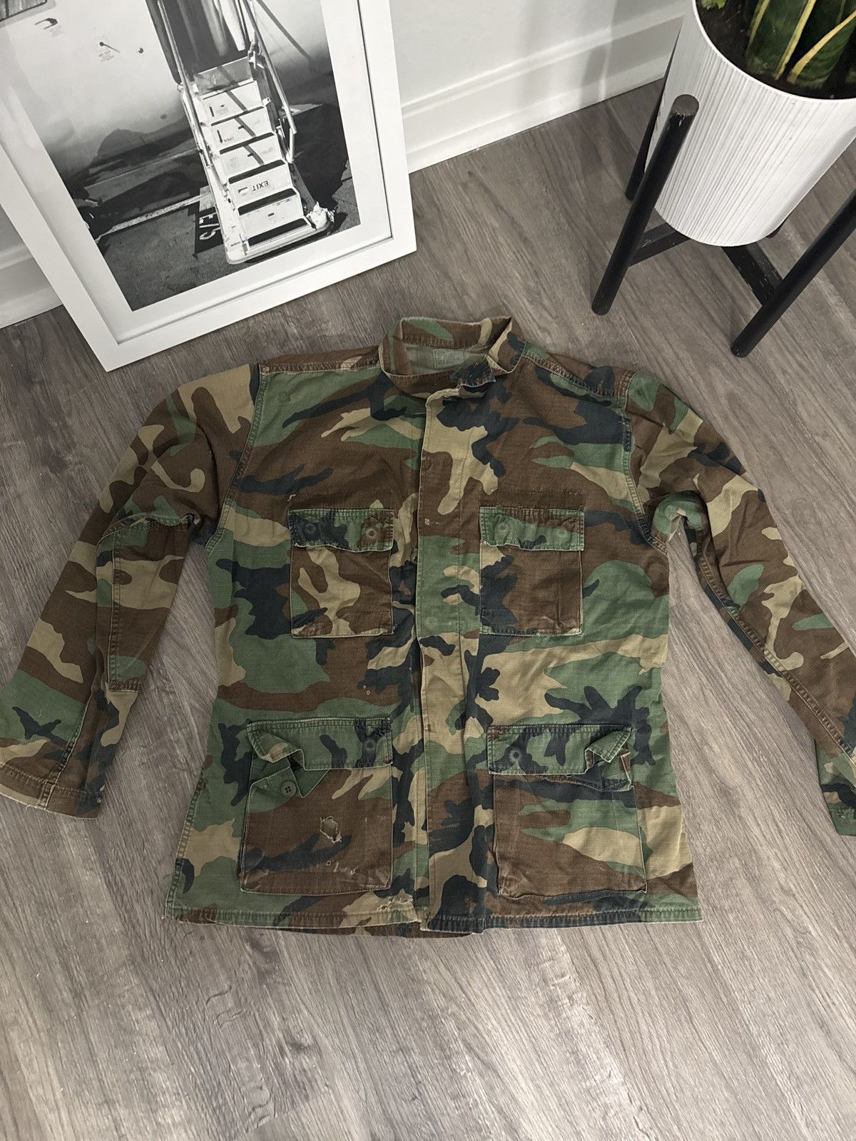 Military × Streetwear × Vintage Distressed military down jacket | Grailed