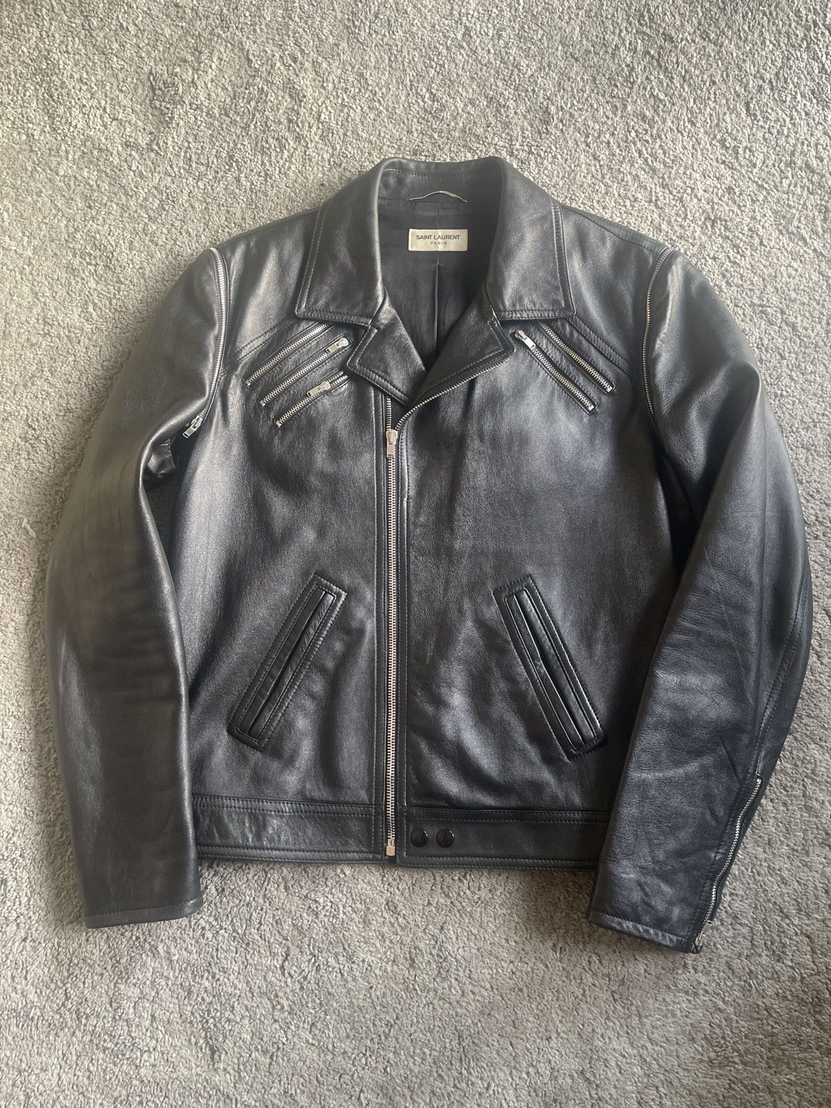 Saint Laurent Paris RARE HEDI SLIMANE SLP GRAIL! 15AW Multi zip leather ...