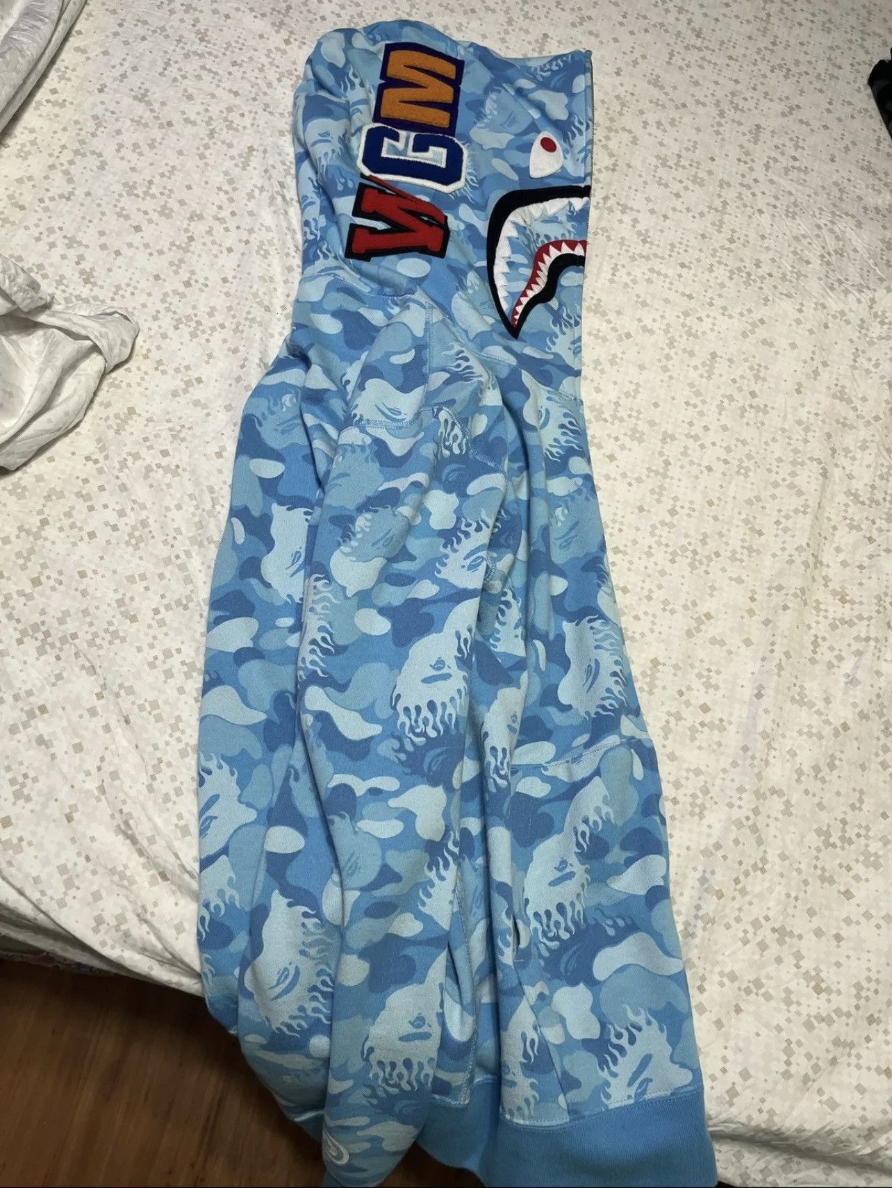 Bape Fire Camo Shark Full Zip Hoodie | Grailed