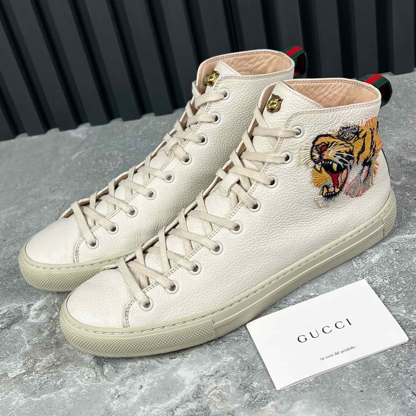 Gucci Major Tiger Embroidered High Sneakers Leather 8 G | Grailed