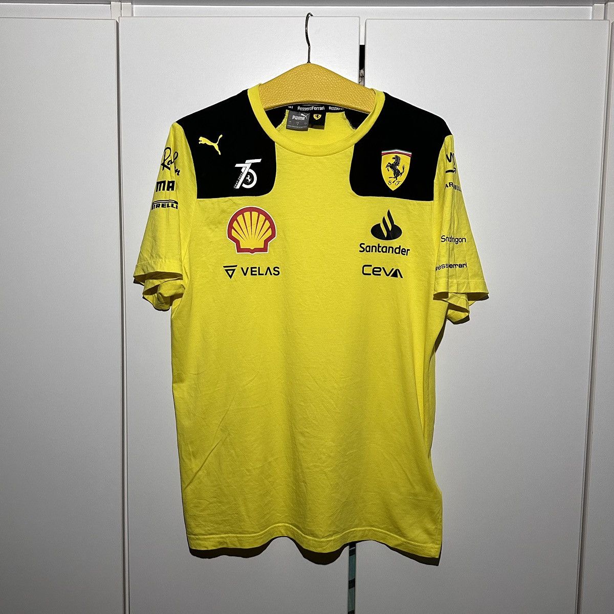 Ferrari × Puma × Racing Ferrari 75th Anniversary Yellow T- Shirt | Grailed