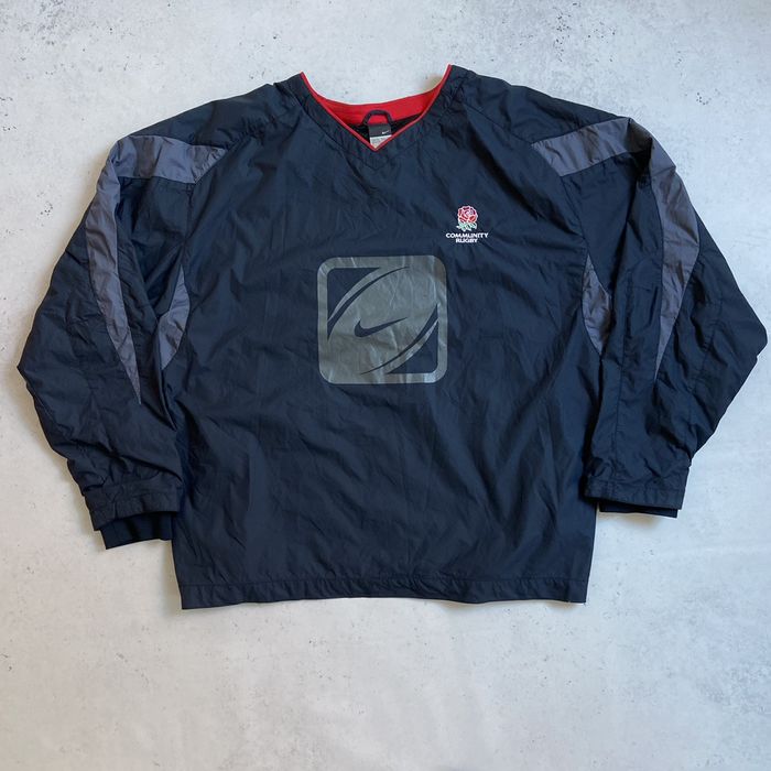 Nike Vintage Nike England Rugby V Neck Track Nylon Jacket Drill | Grailed