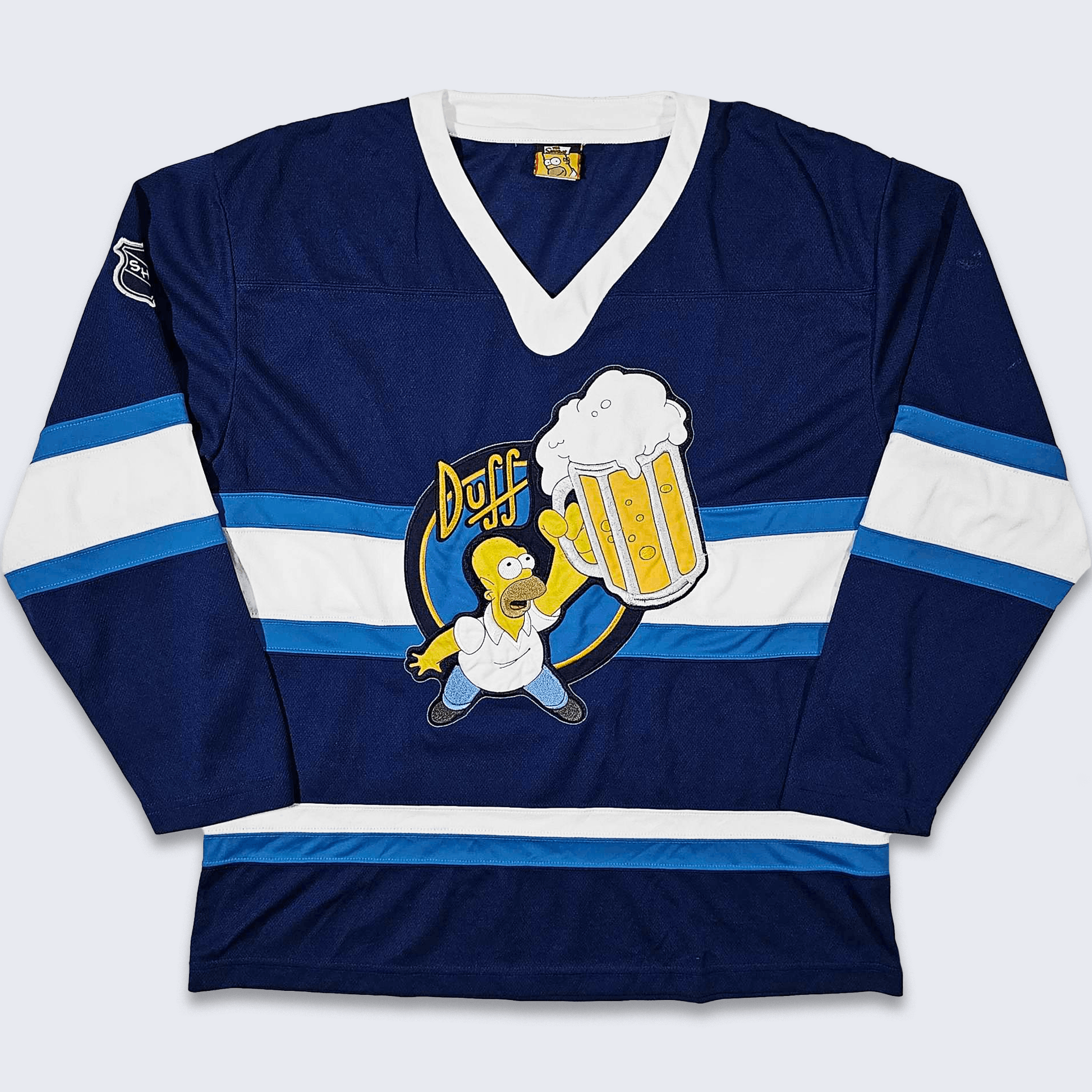 The Simpsons × Vintage Homer Simpsons Vintage Y2K Duff Hockey Jersey ...
