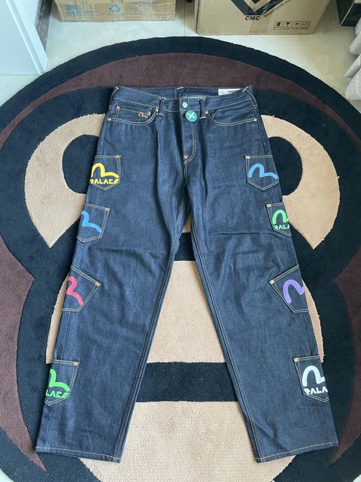 Palace EVISU x PALACE multi-pocket jeans limited edition | Grailed