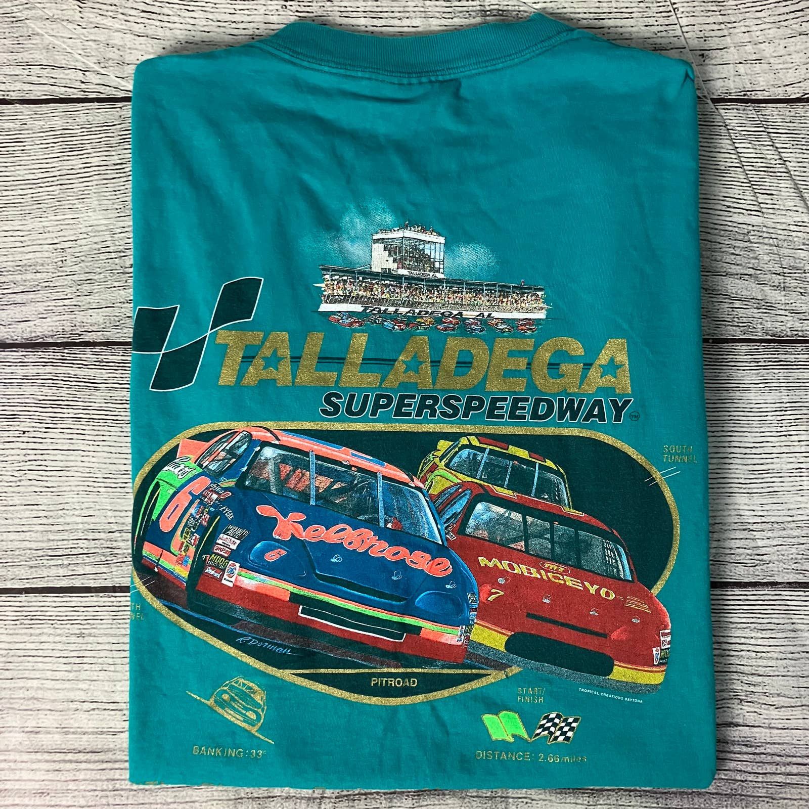 NASCAR × Vintage Vintage 1990s Talladega Speedway Nascar Racing T-shirt ...