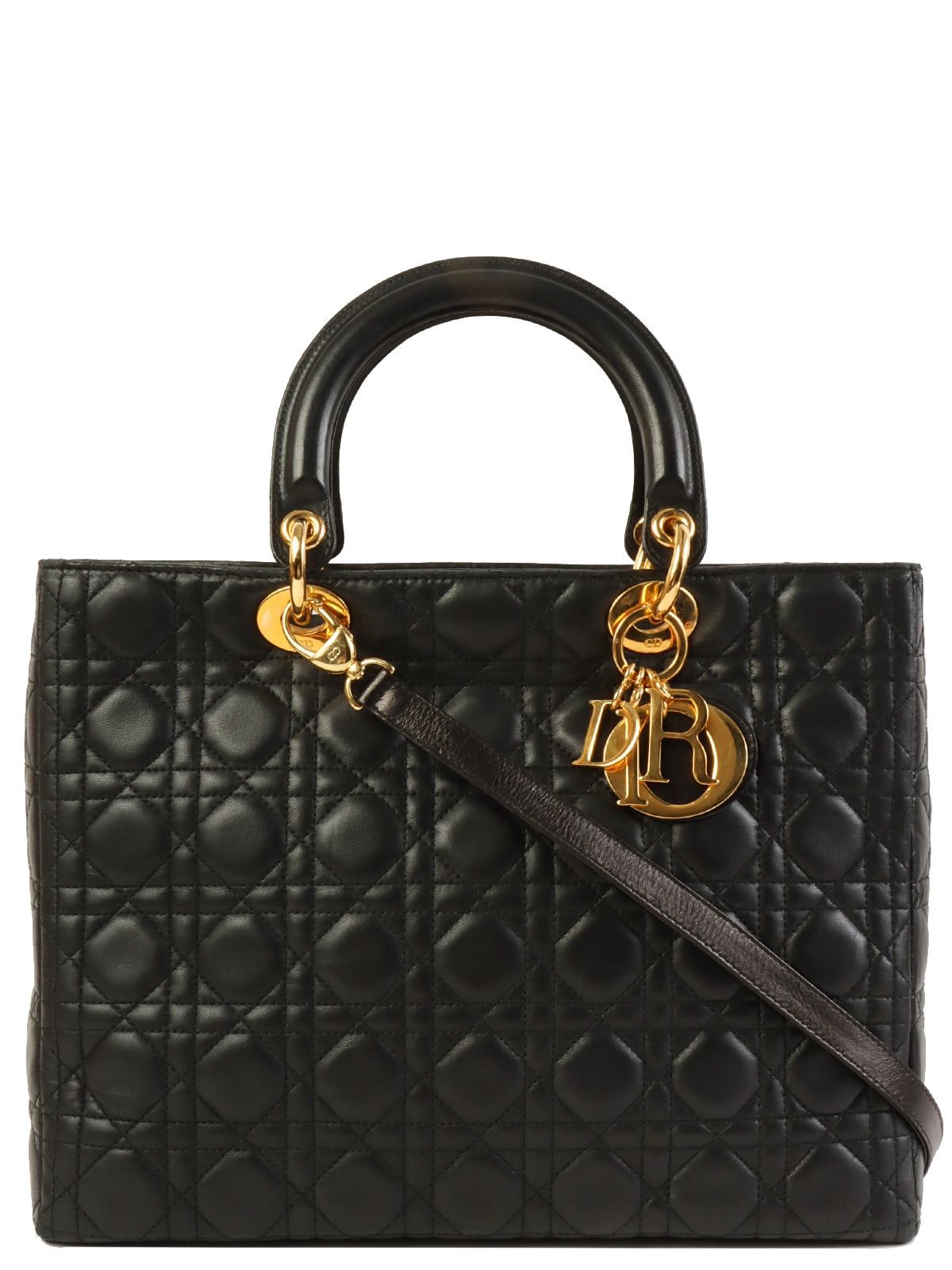 Dior DIOR Lady Cannage Stitch 2Way Bag L Black | Grailed