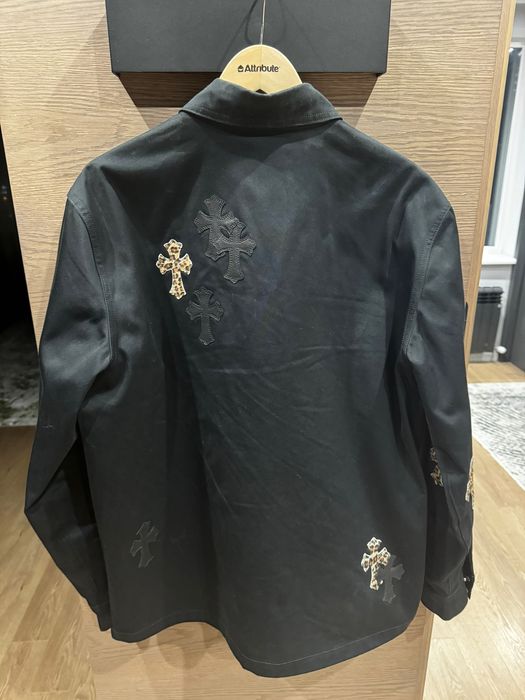 Chrome Hearts Chrome Hearts Work Dog Jacket Leopard/Black cross patches | Grailed