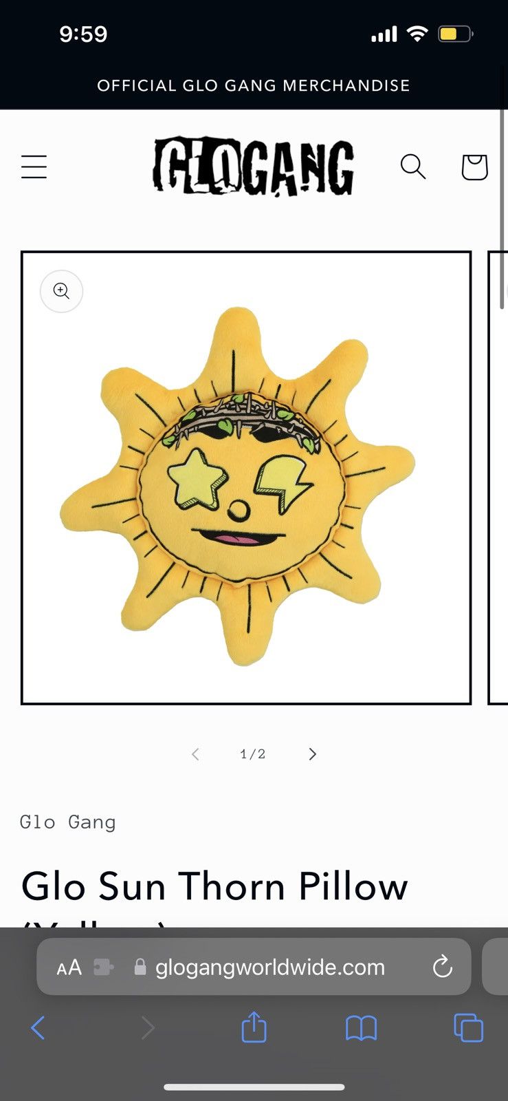 Glo Gang Glo gang sun glo pillow green & yellow | Grailed