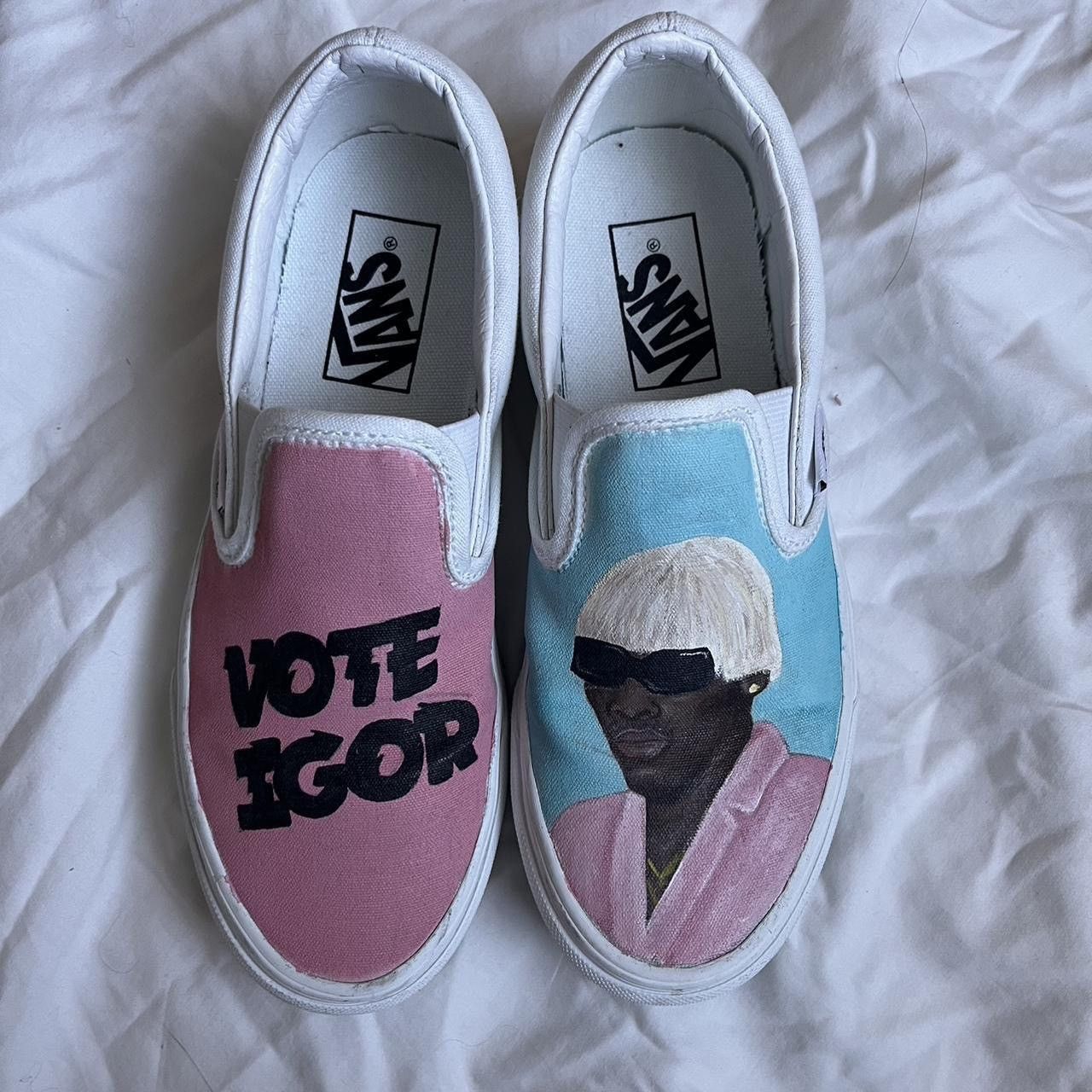 Vans Hand Painted Tyler, The Creator IGOR Authentic Vans | Grailed
