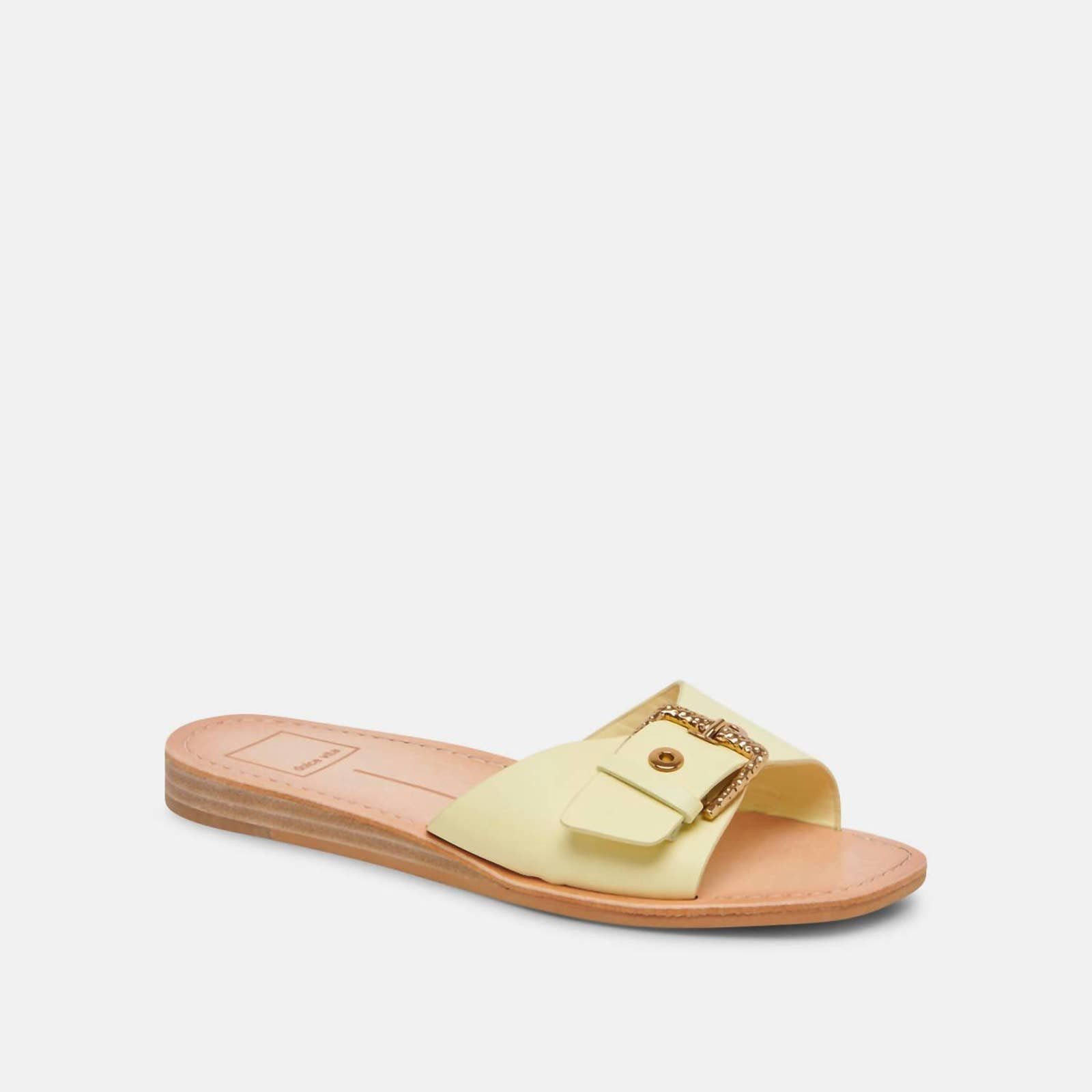 Dolce Vita Cabana Sandals In Lemon Cream Leather | Grailed
