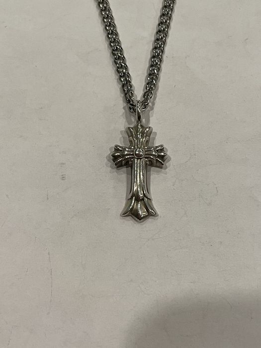 Chrome Hearts Chrome Hearts Double Cross Pendant Cuban Link Chain ...