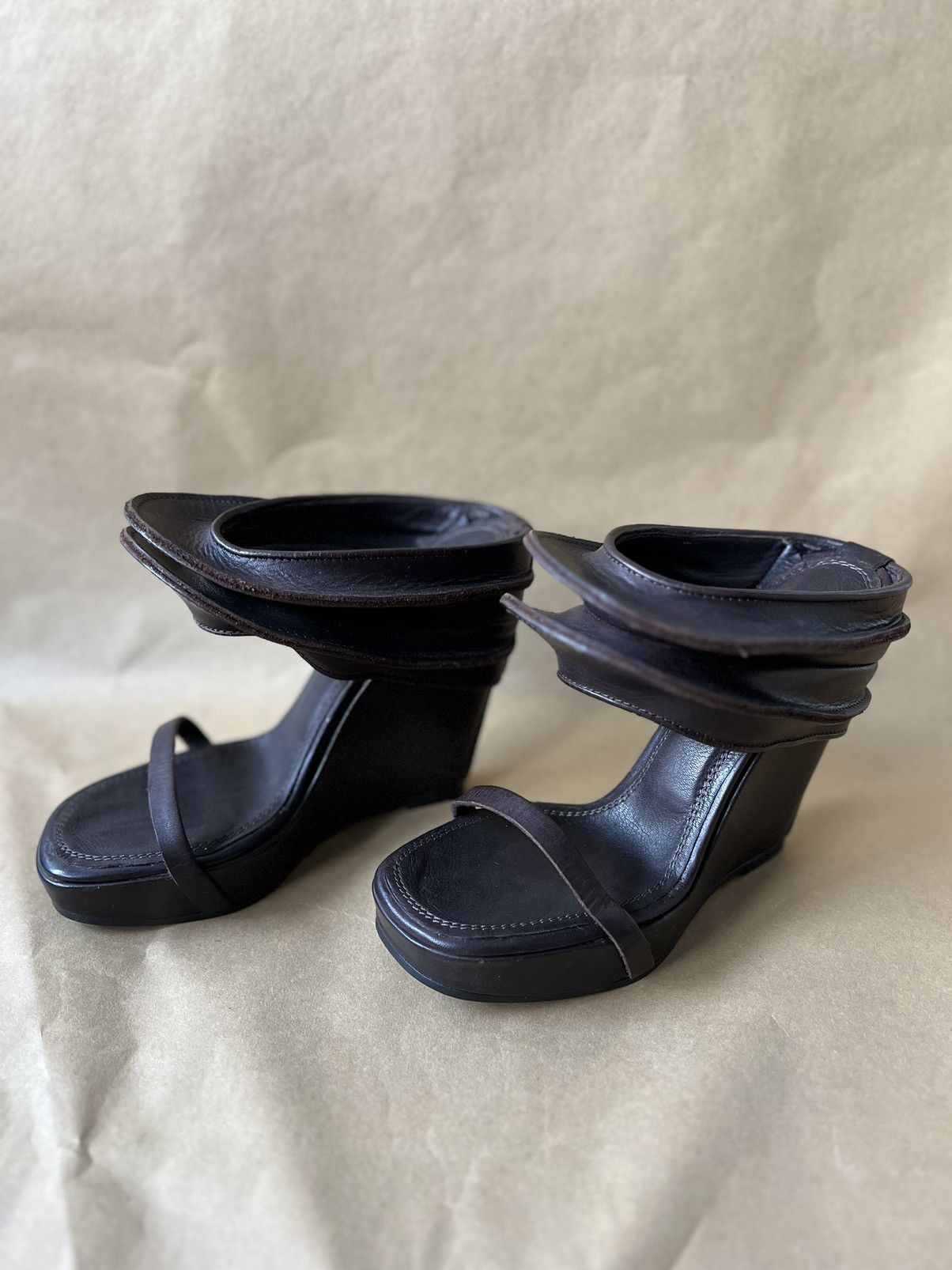 Rick Owens Rick Owens Leather Wedge Heel | Grailed