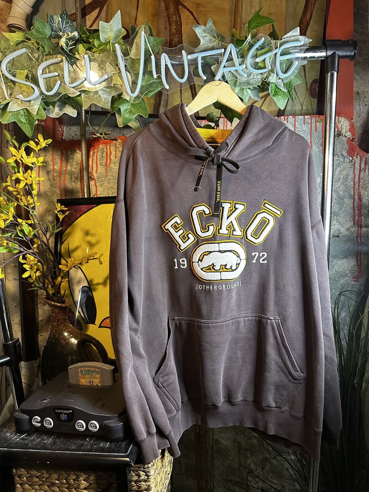 Ecko Unltd. × Streetwear × Vintage Vintage/Y2K Echo Unltd Baggy All Embroidered Hoodie | Grailed