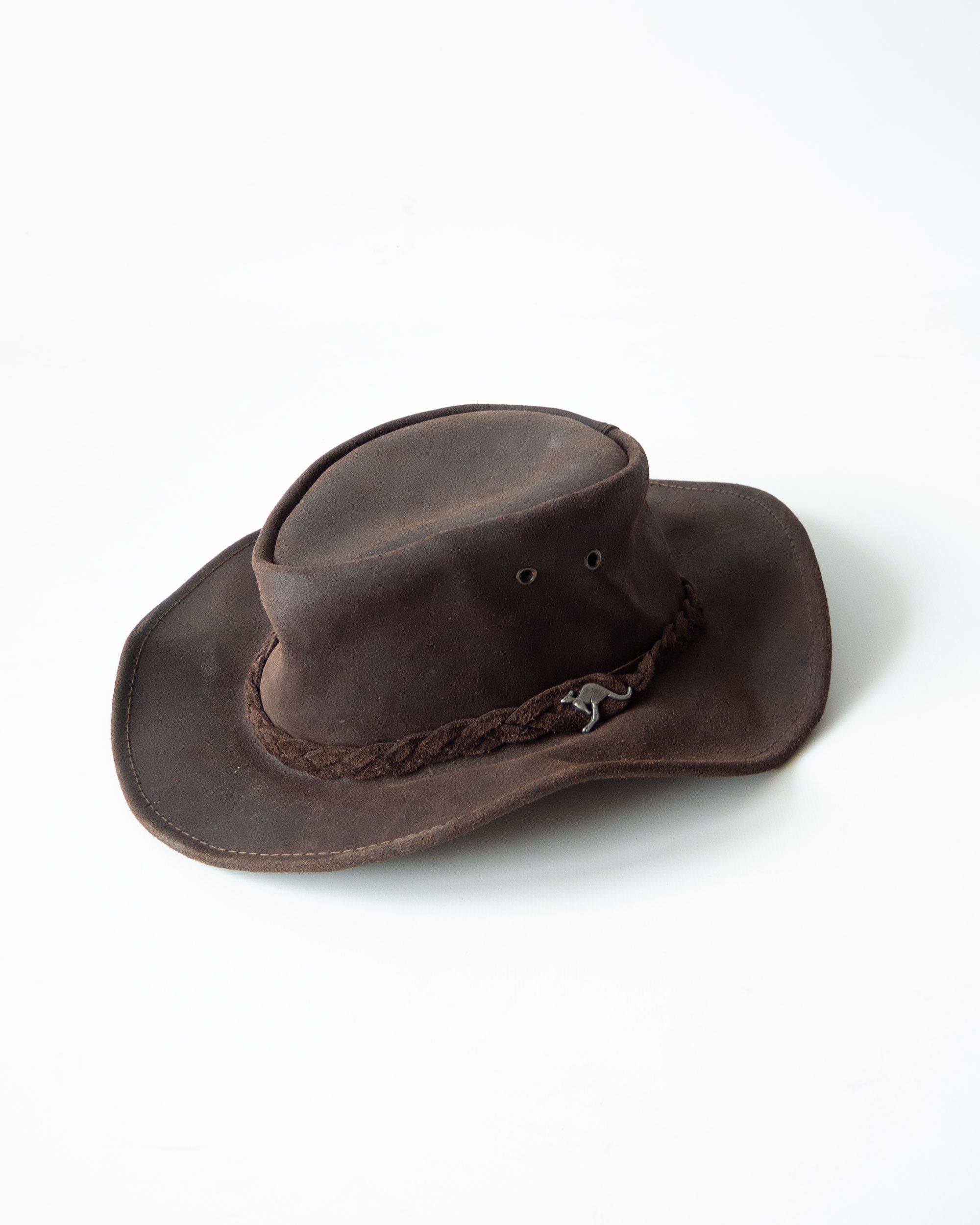 Hat × Leather × Vintage Western Australian outback leather hat | Grailed