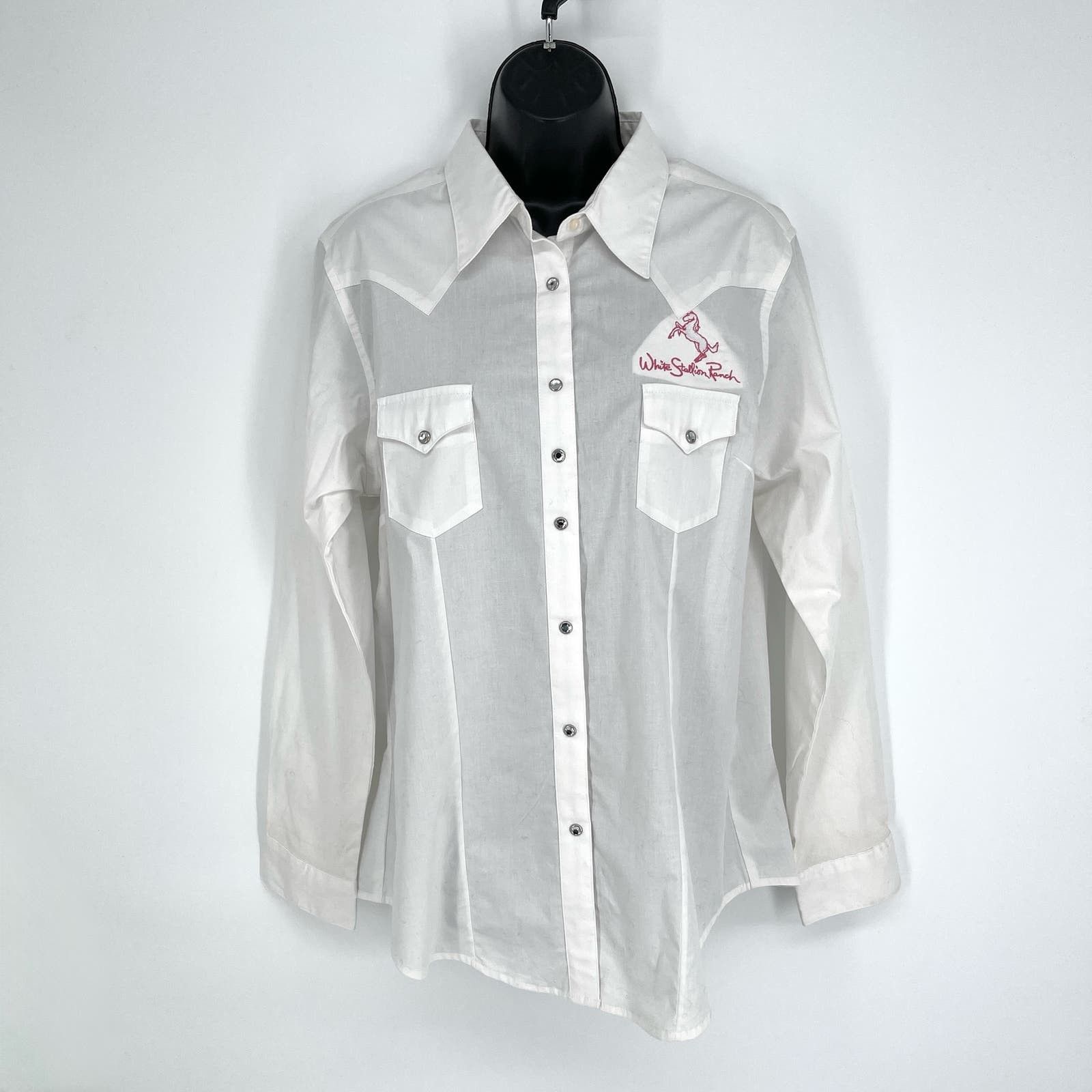 Wrangler Wrangler White Stallion Ranch Embroidery Shirt L Snaps White ...