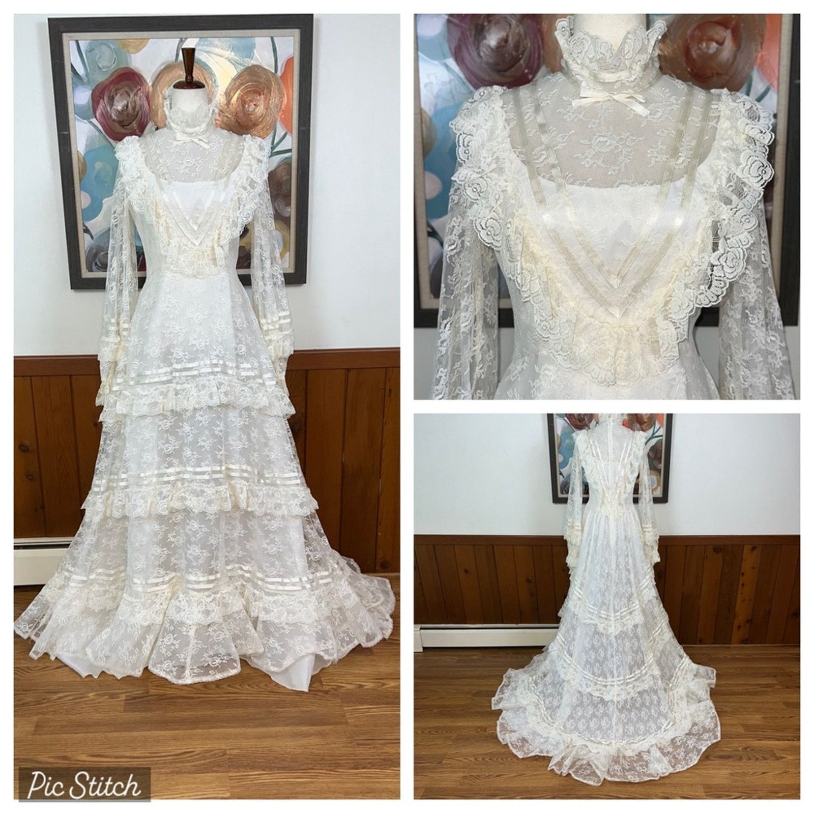 Vintage Vintage 1970s Bridallure by Alfred Angelo Lace Wedding Gown ...