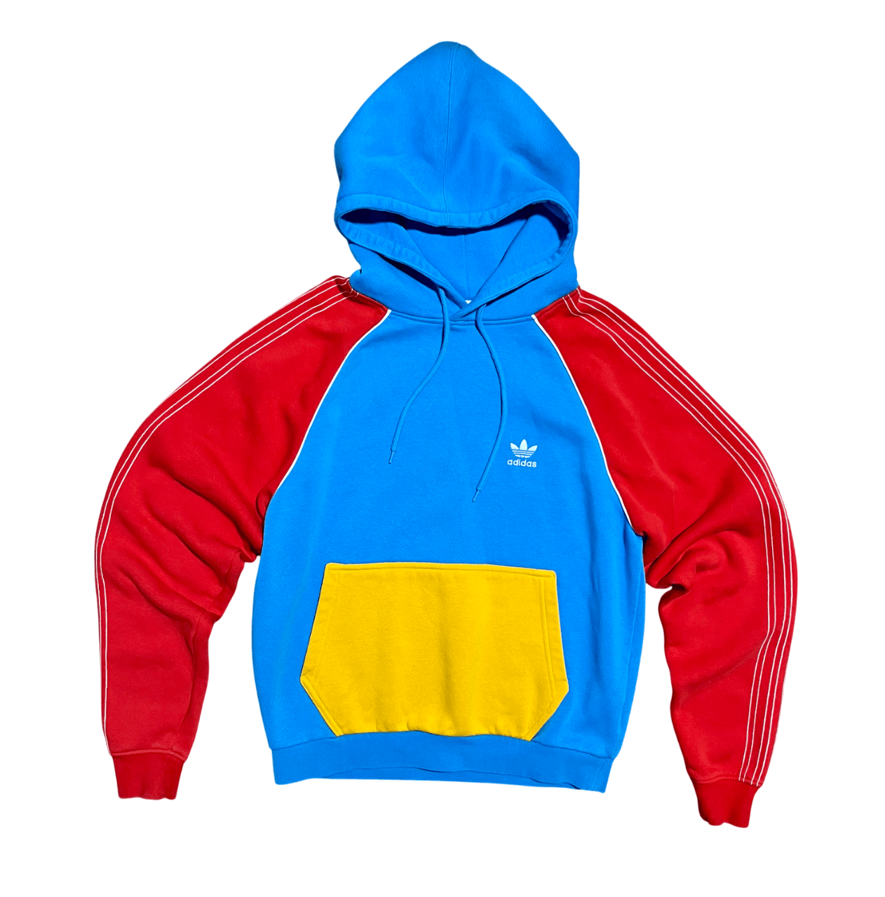 Adidas Adidas Retro Blue, Red & Yellow Vintage Hoodie Sweatshirt | Grailed