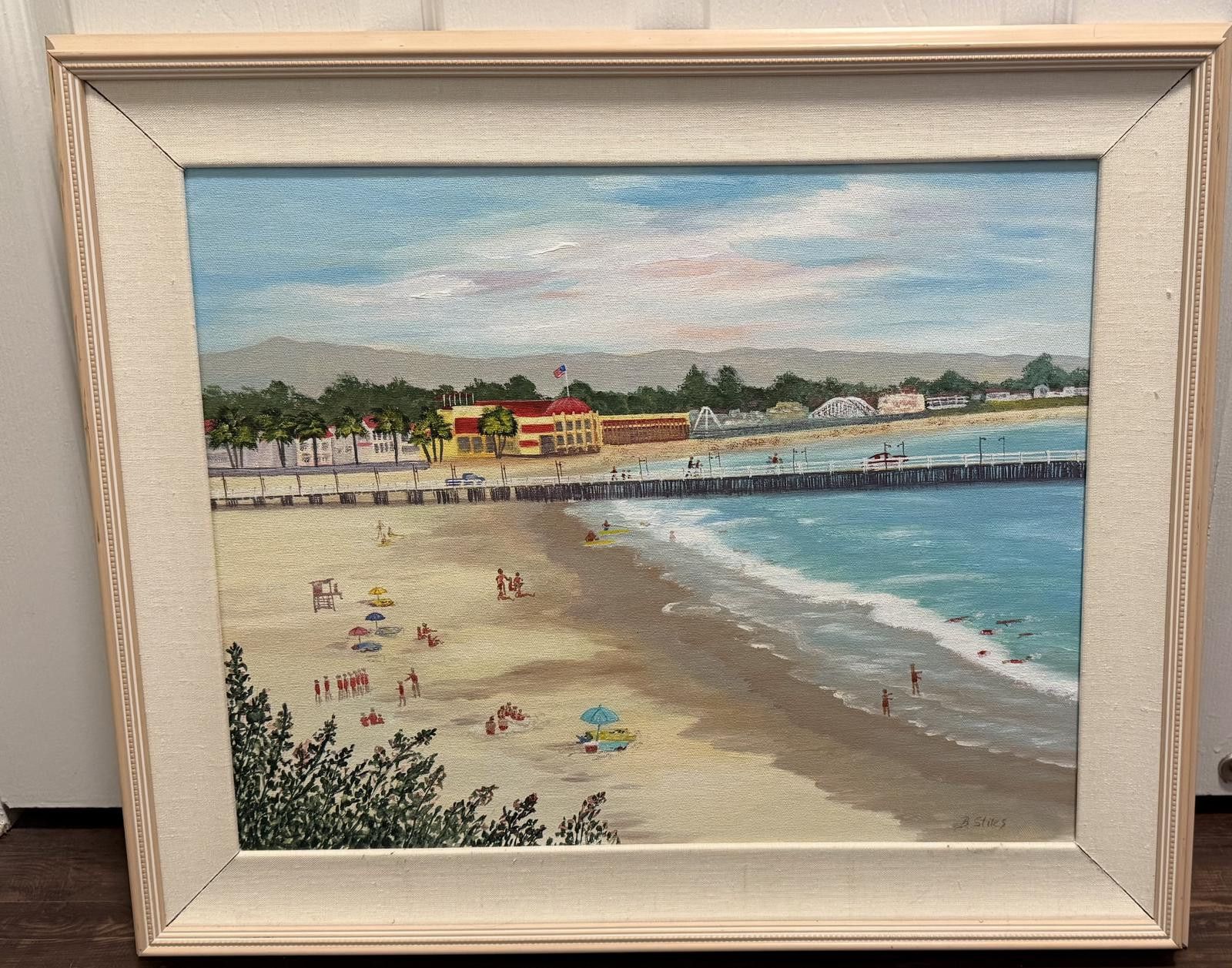 Designer Vintage Bonnie Stiles Signed Painting 1995 – Cowell Beach 🌊 ...