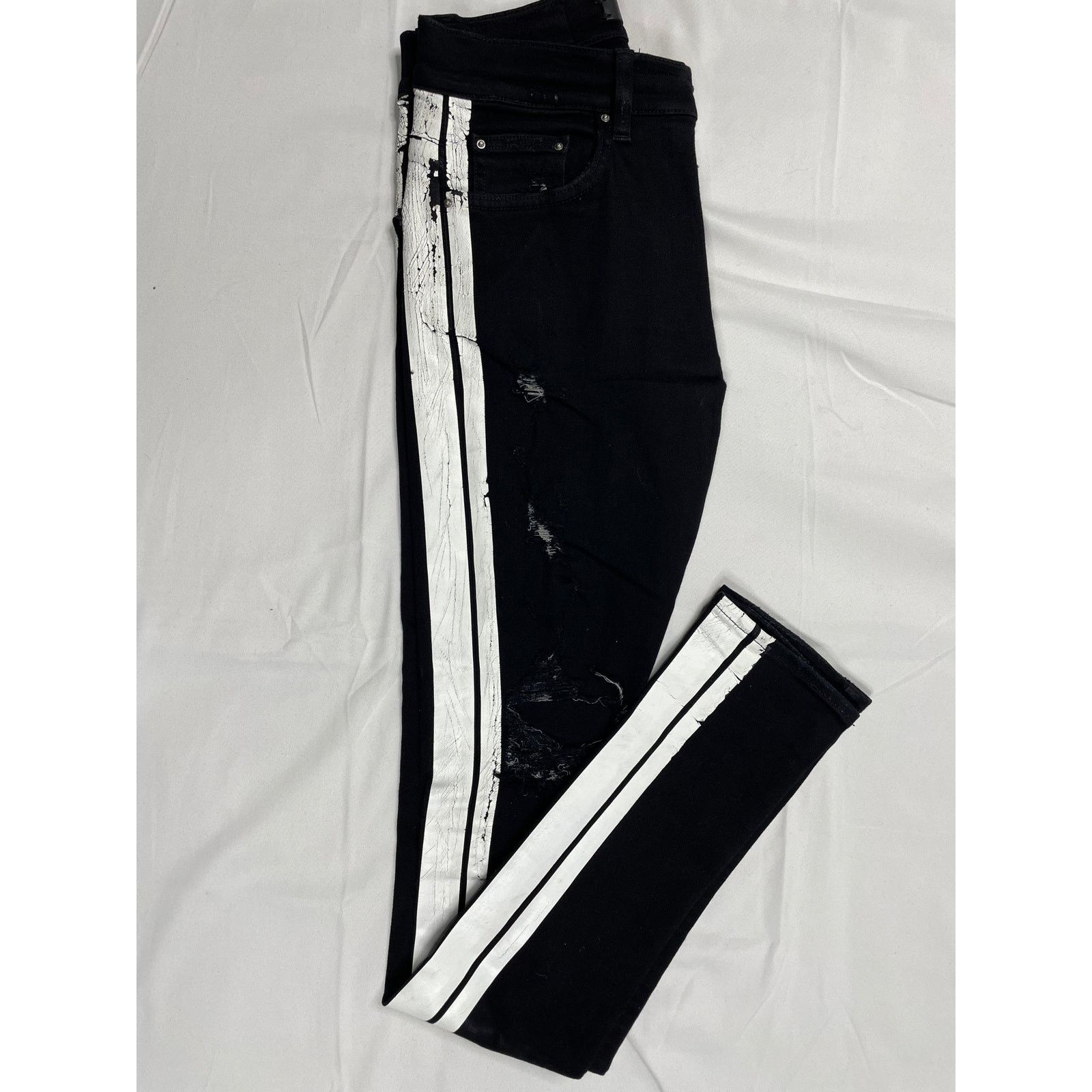 Amiri Amiri Jeans Black White Stripe 29 | Grailed