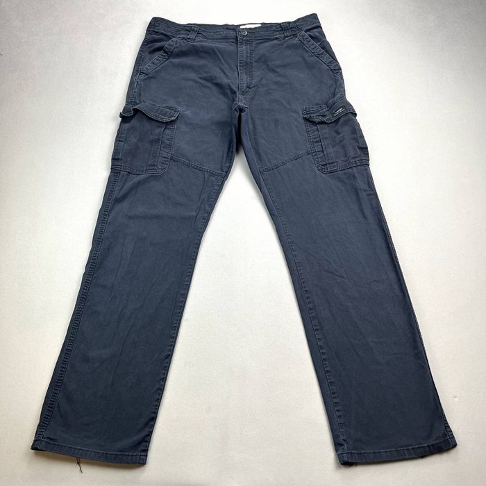 Wrangler Wrangler Cargo Pants Mens 36x34 Black Chino Relaxed Fit Work ...