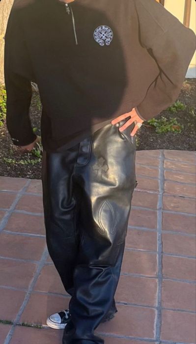 Chrome Hearts Chrome Hearts 18 Cross Patch Leather Pants | Grailed