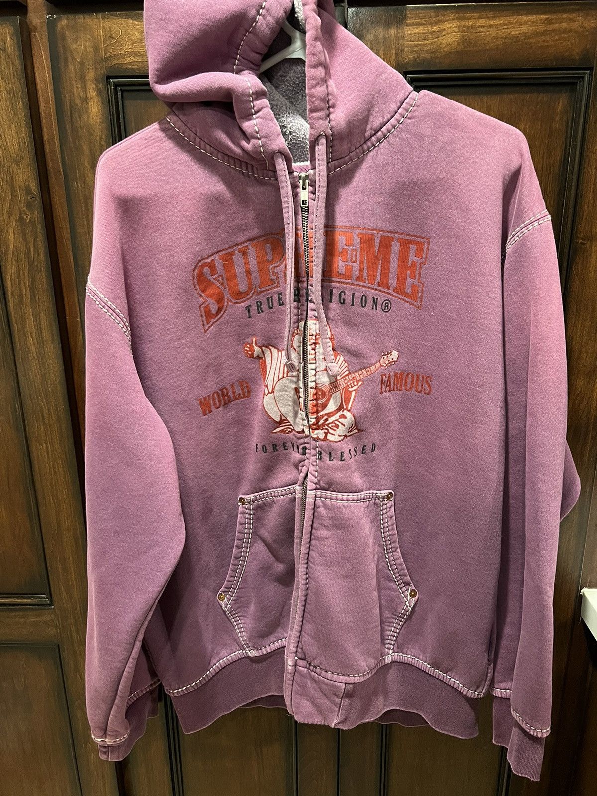 Supreme × True Religion Supreme true religon purple zip up hoodie | Grailed