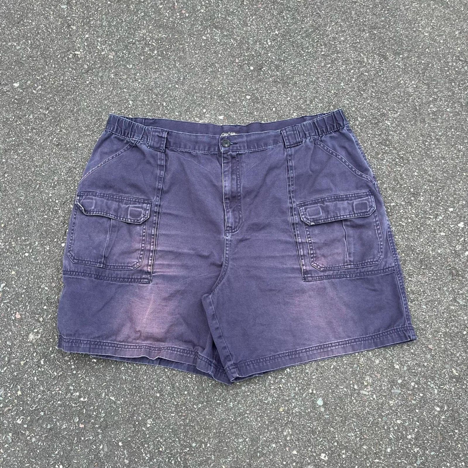 Vintage 2000s vintage baggy wide leg faded blue cargo shorts | Grailed