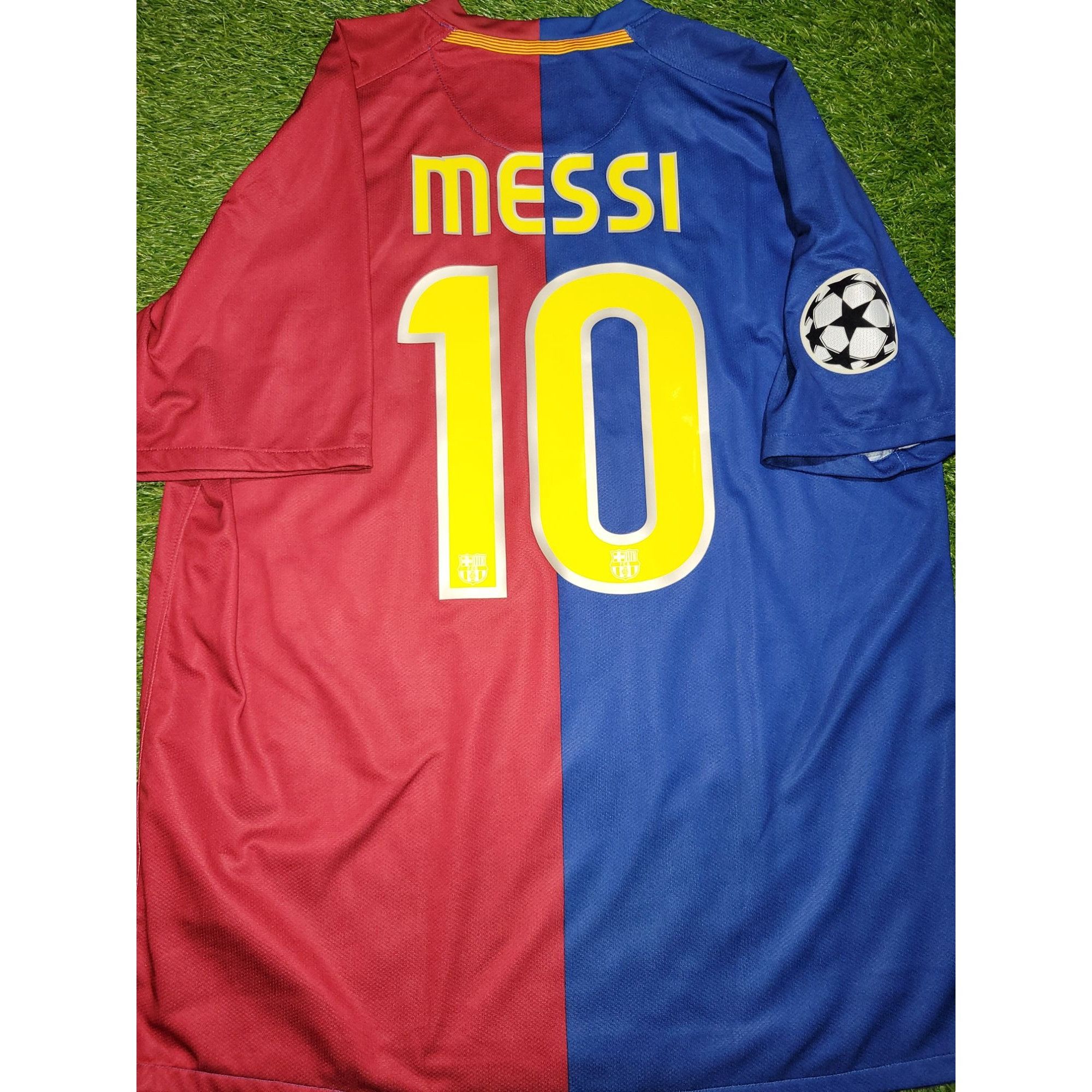Nike Messi Barcelona TREBLE 2008 2009 UEFA FINAL Soccer Jersey L | Grailed