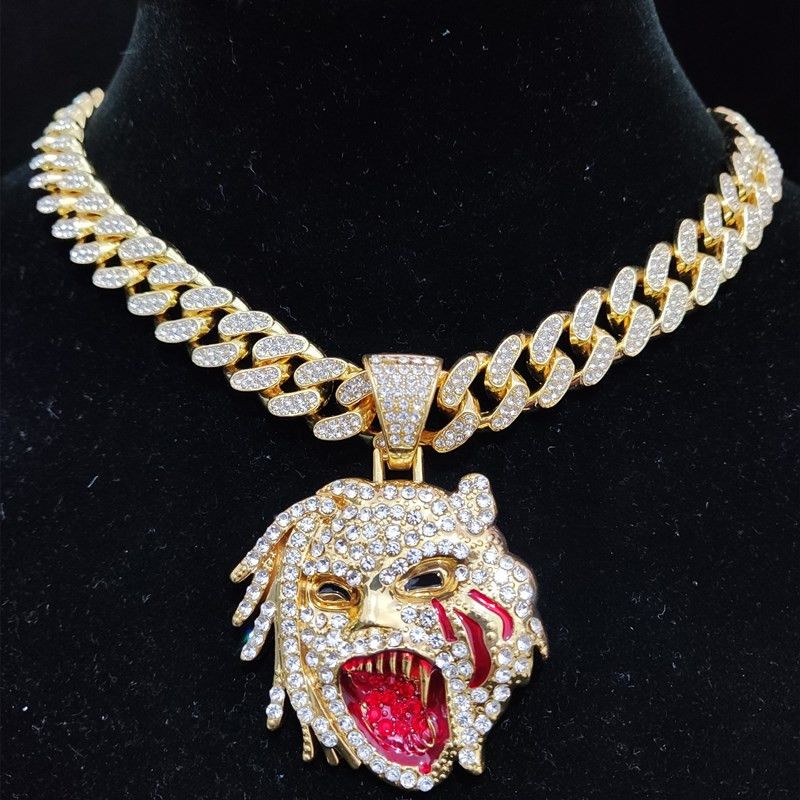 Chain × Cuban Link Chain × Jewelry 🧊 Iced Out 🧊 Crazy Gold Pendant ...