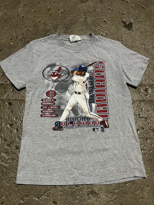 Vintage VINTAGE 90s CLEVELAND INDIANS MLB CHIEF WAHOO LOGO GRAY TEE | Grailed