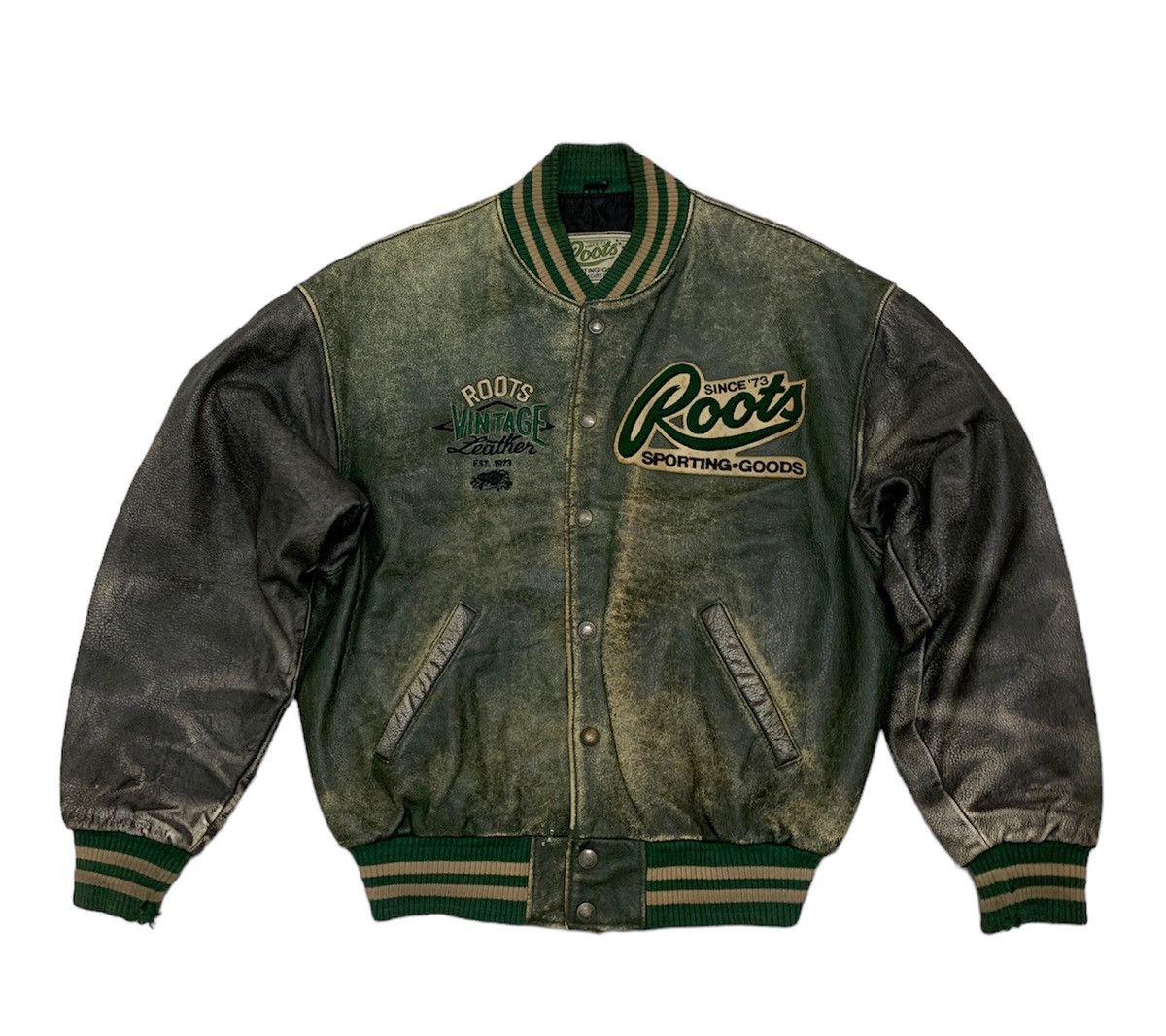 Roots × Varsity Jacket × Vintage VINTAGE CANADA ROOTS EMBROIDERY LOGO ...