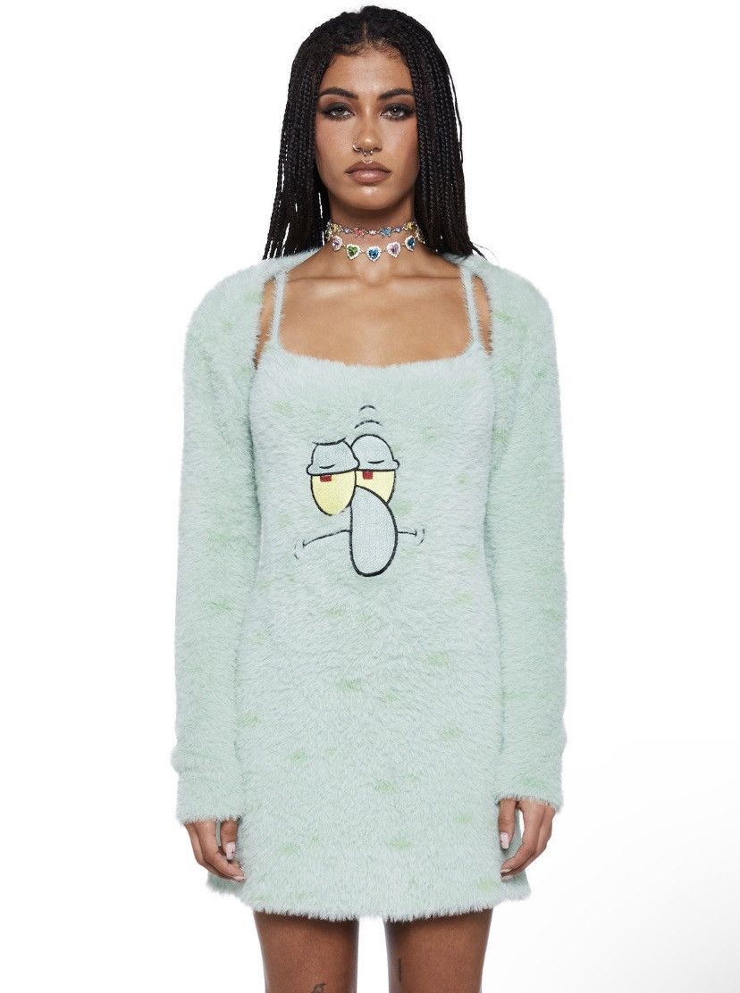 Dolls Kill Dollskill Spongebob Squidward Soak Up My Love Shrug Dress ...