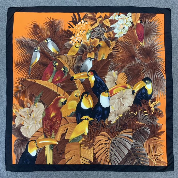 Vintage Beppe Spadacini Silk Scarf Bird Animal Printed | Grailed