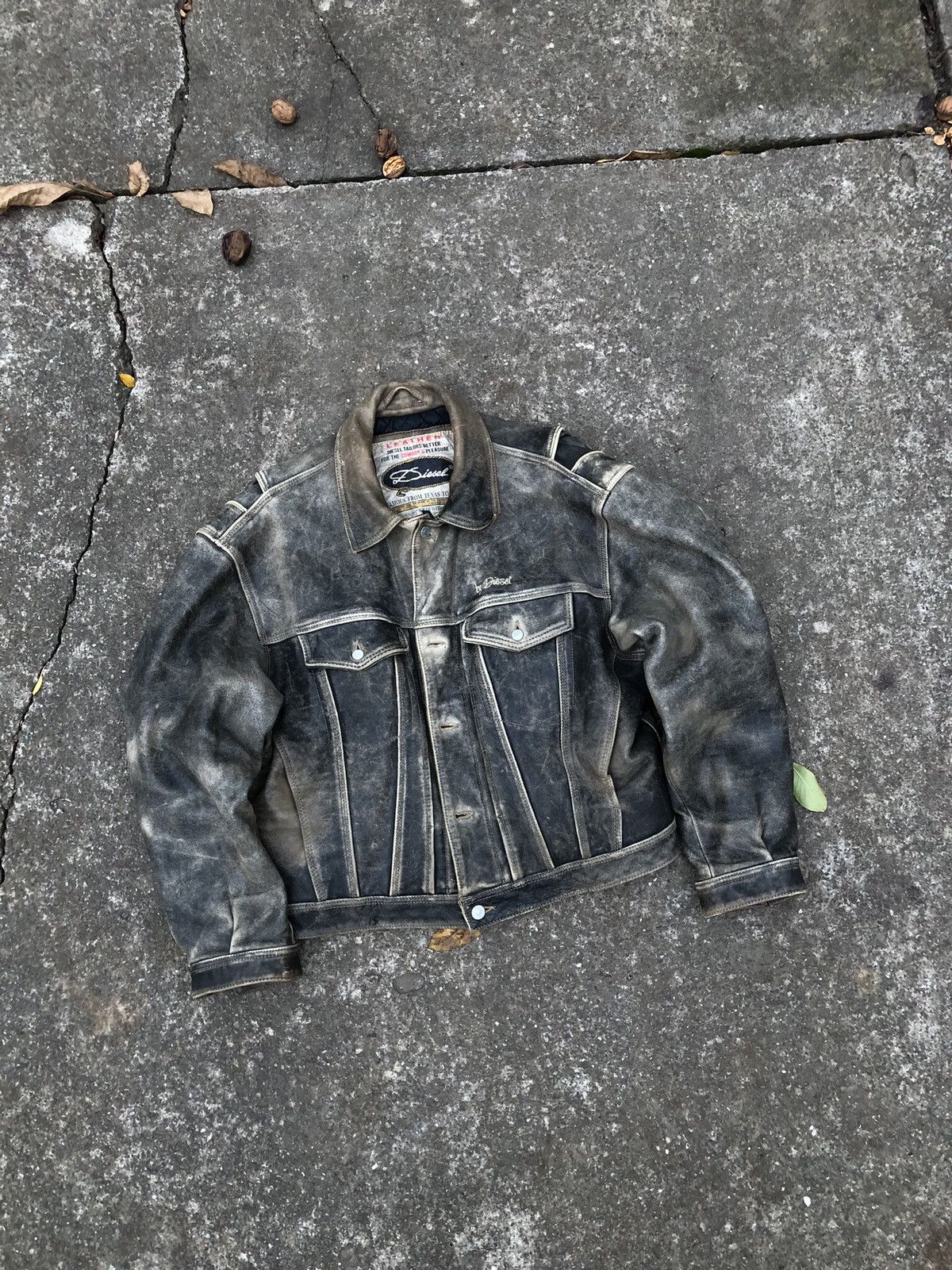 Diesel × Streetwear × Vintage Vintage Leather Jacket Diesel Cowboys ...