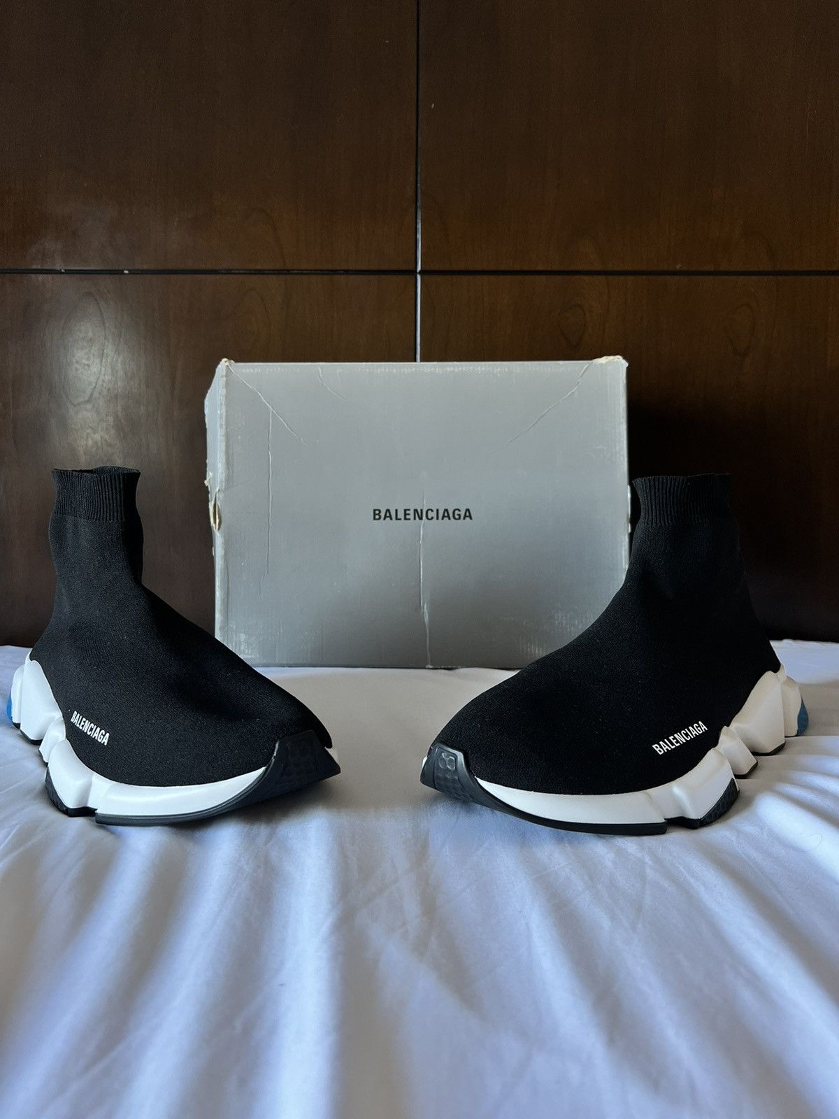 Balenciaga Balenciaga Speed-Runners (Black & Blue) | Grailed