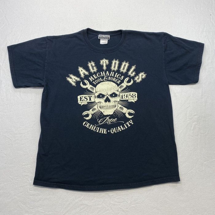 Vintage Vintage Mac Tools T Shirt Adult Large Black Short Sleeve Skull ...
