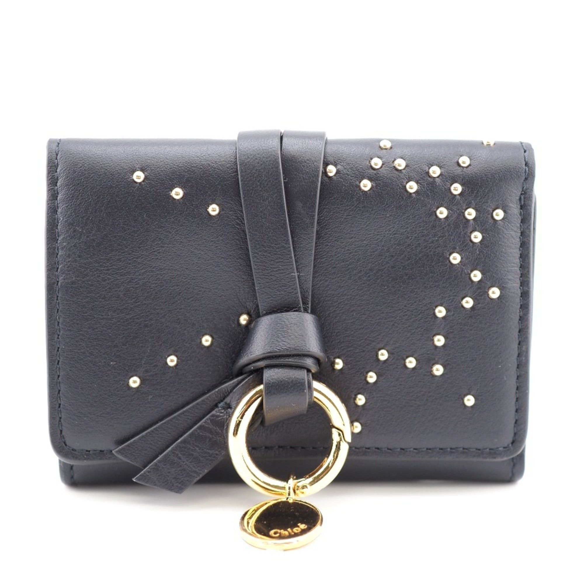 Chloe CHLOE Alphabet Compact Wallet Trifold Black Ladies | Grailed